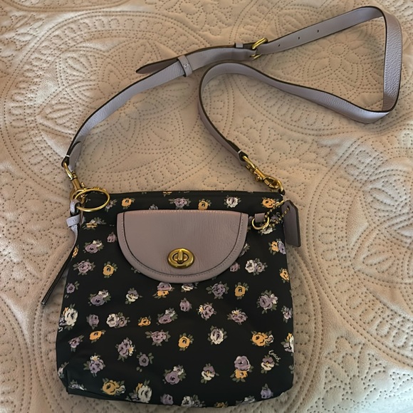 Coach | Bags | Coach Vintage Rose Print Nylon Cargo Crossbody Bag With ...